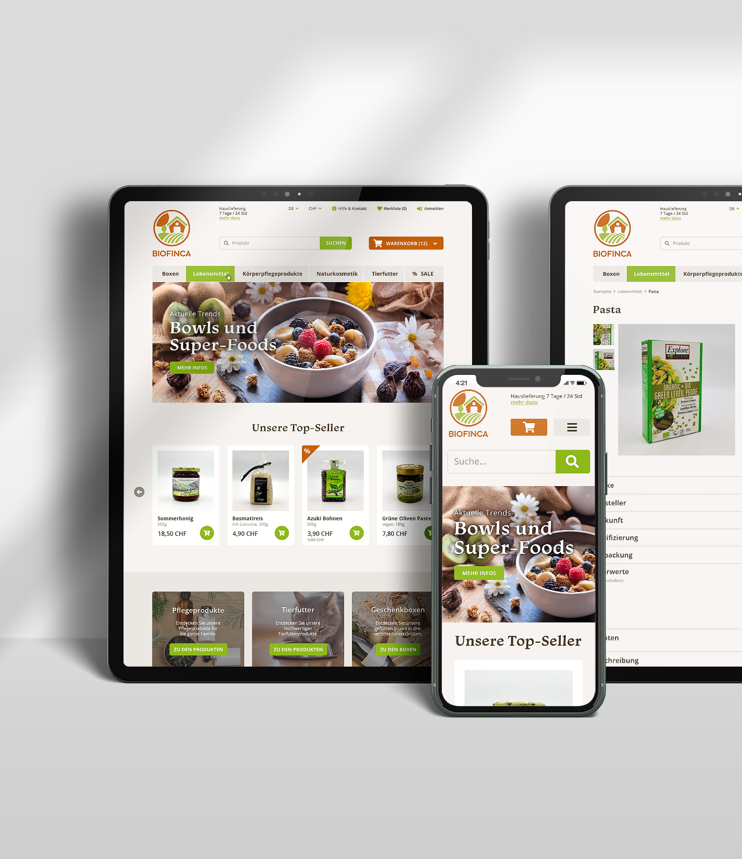 UI Design für den Bioladen Online-Shop – Anna Steyer // Grafik & Web Design