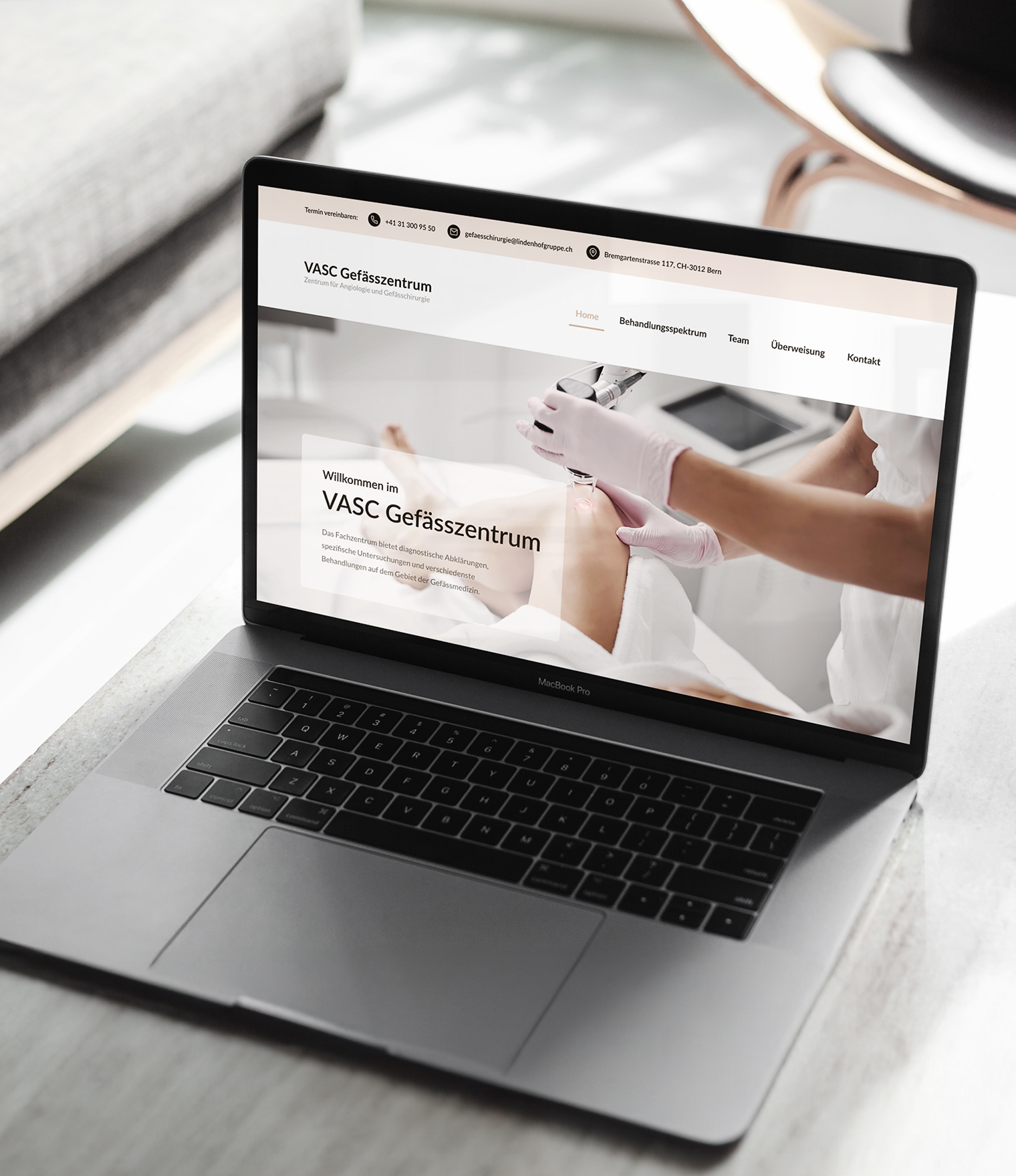 Webdesign für das VASC Gefässzentrum – Anna Steyer // Grafik & Web Design